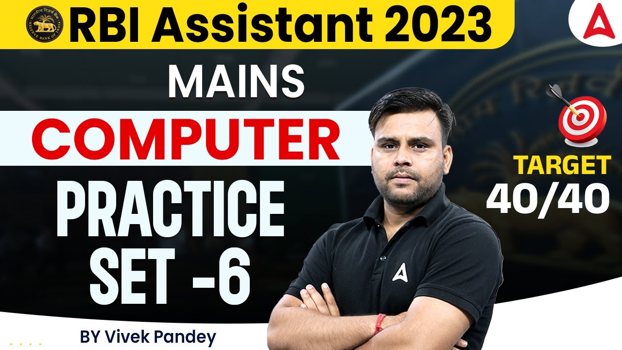 RBI Assistant Mains 2023 | RBI Assistant Computer Practice Set 6 | By ...