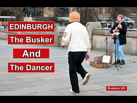 A Busker sings when suddenly a passerby begins to dance. #edinburgh # ...