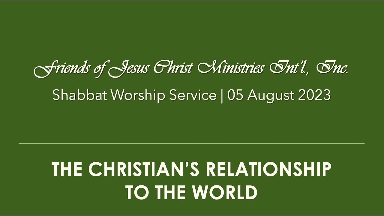 The Christian's Relationship to the World - YouTube
