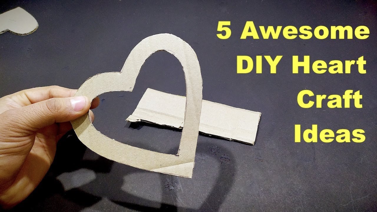5 Awesome DIY Heart Craft Ideas | Best of waste Easy Heart crafts - YouTube
