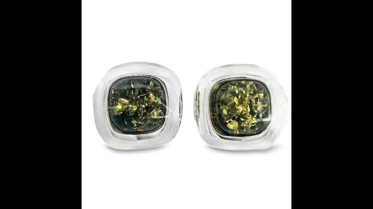 Cercei Argint cu inchidere clips Chihlimbar Verde Svetlana #jewelry # ...