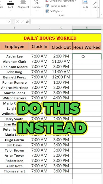 How to Calculate Hours Worked in Excel #shorts #exceltips #tutorial #excel #exceltricks 👌👍👌 ...