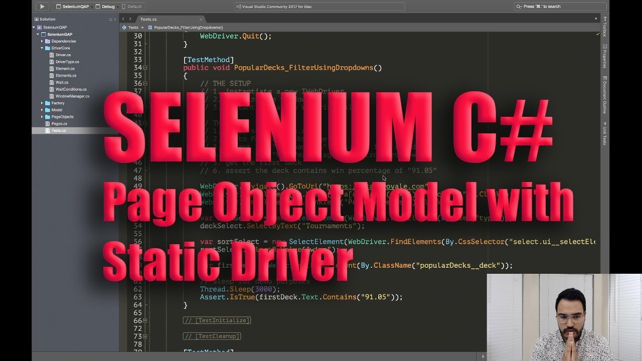 Selenium C Page Object Model With Static Driver Youtube