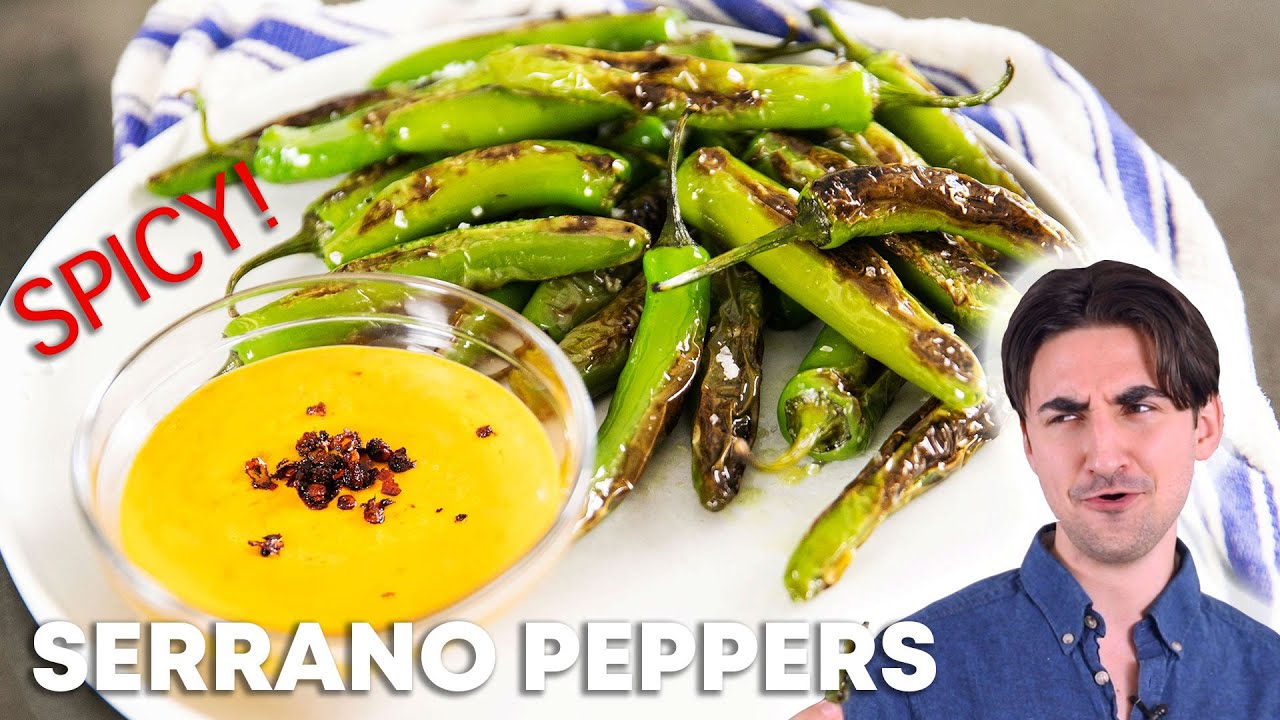 blistered serrano peppers + aioli dipping sauce | 5 minute easy ...