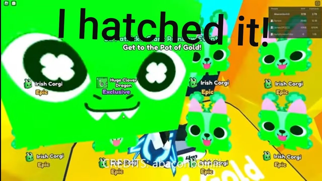 I hatched a huge clover dragon in pet simulator x. - YouTube