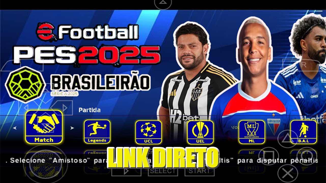 🎮 eFootball PES 2025 PPSSPP | Download Direto 300MB | MediaFire ...