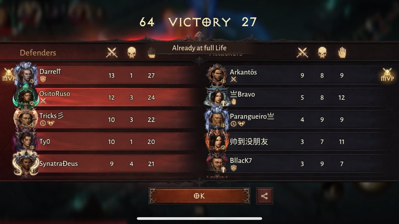 Diablo Immortal. BG with 4-10k reso players only. Double dash with ...