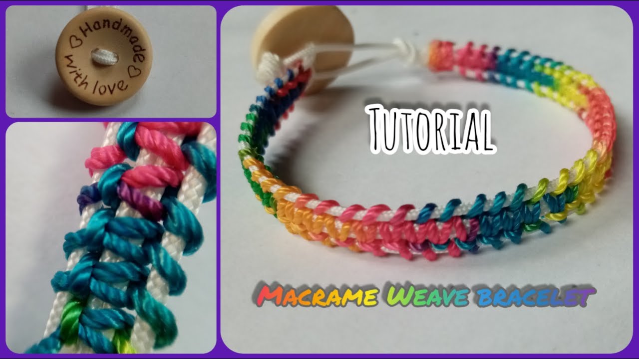 Square Knot/Weave Macrame Bracelet [Tutorial] - YouTube