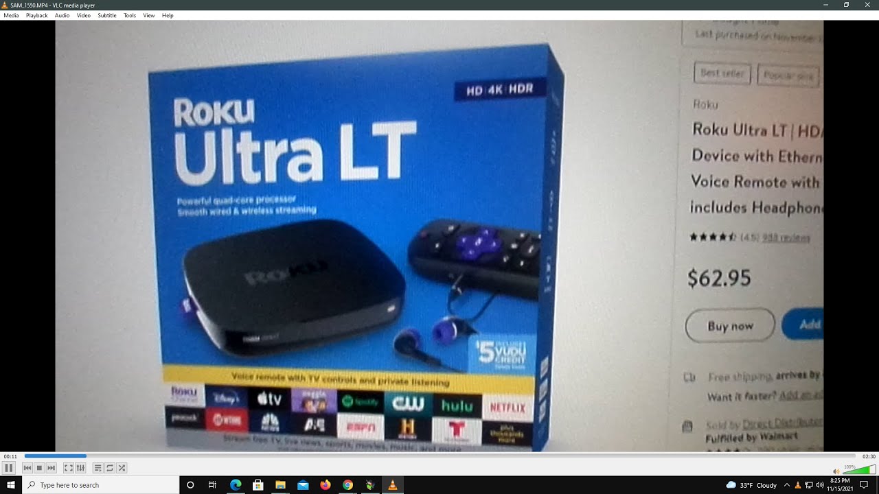 Roku Ultra LT, on PC monitor no internal speakers needed - YouTube
