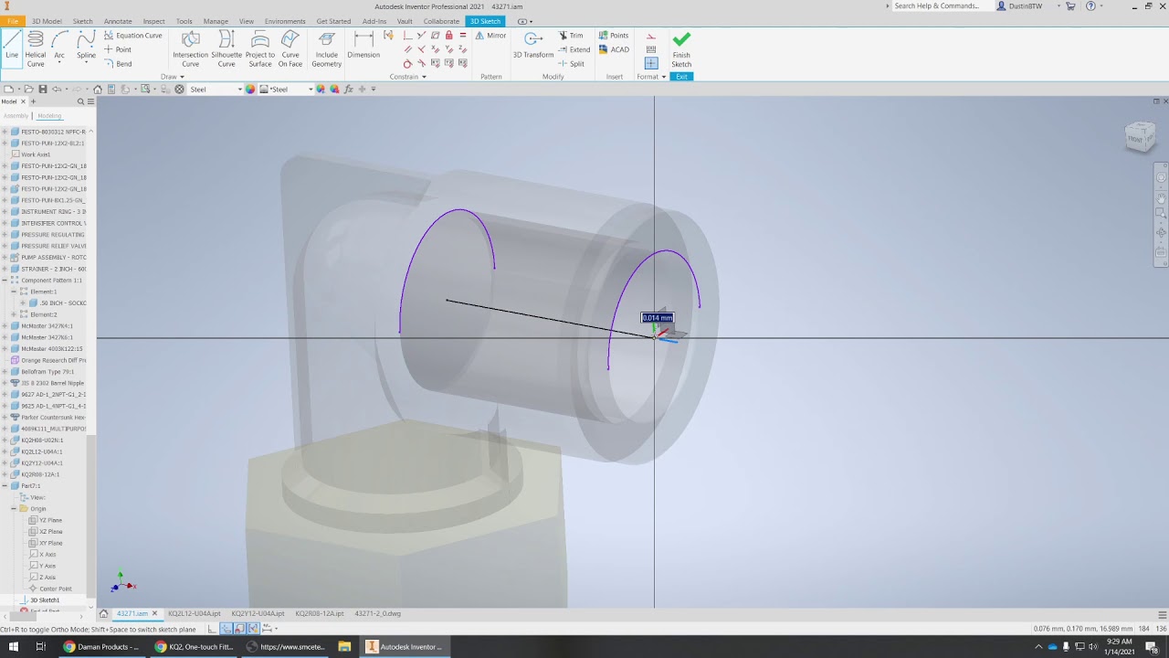 Inventor 2021 Creating a Tube - YouTube