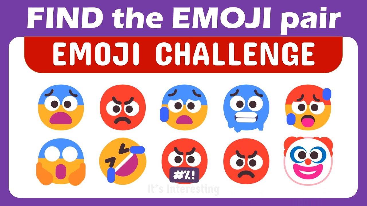 Try to Find the Emoji Challenge Hard 🔥Find the two same emoji | Try to ...