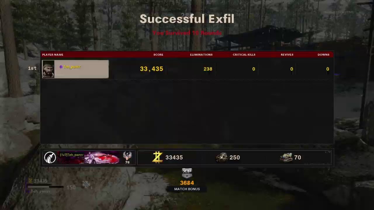 BoCW Zombies DM solo knife only rd11 exfil - YouTube