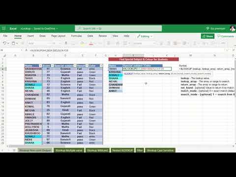 XLOOKUP Formula to get a Multi Column Non-Contiguous Return/Answer Output Array - YouTube