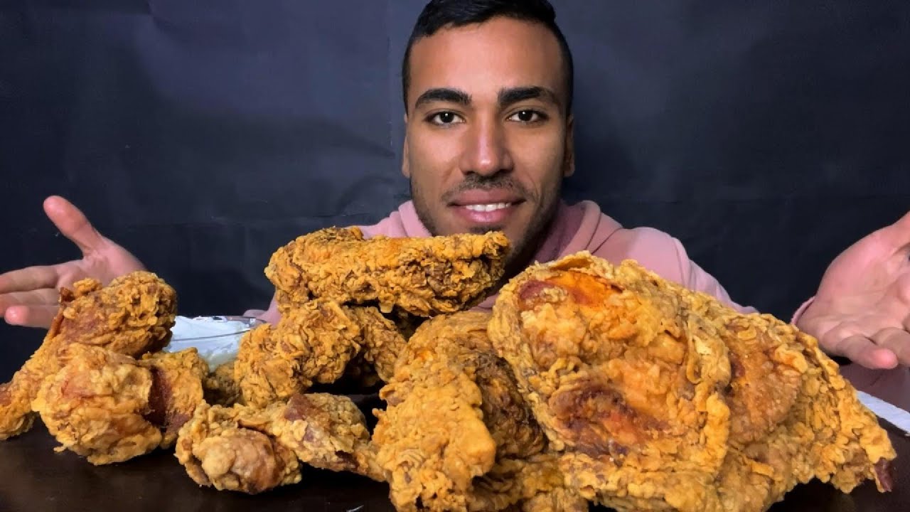 ASMR EATING Whole Fried Chicken MUKBANG - YouTube