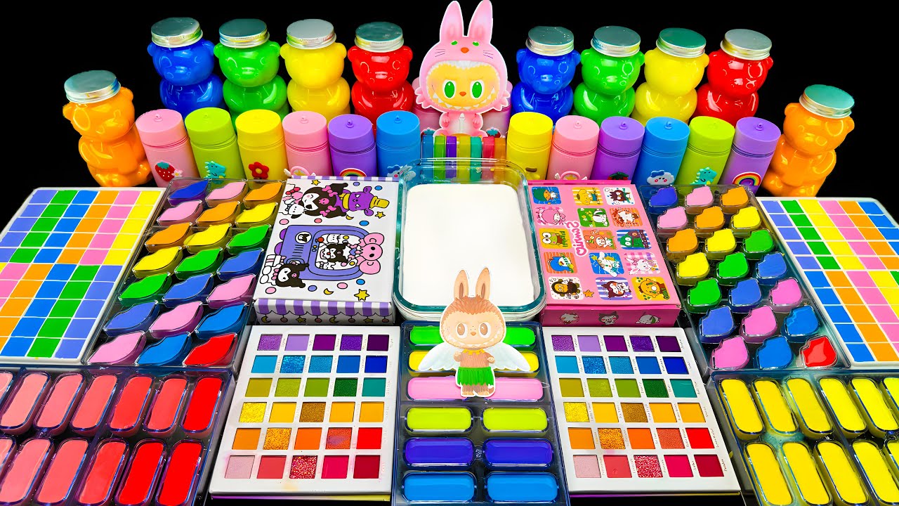 Satisfying Video l DIY How to make Mixing Glitter Rainbow Slime with ...