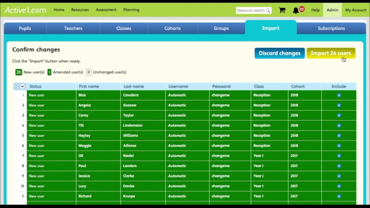 ALP Importing Pupils - YouTube