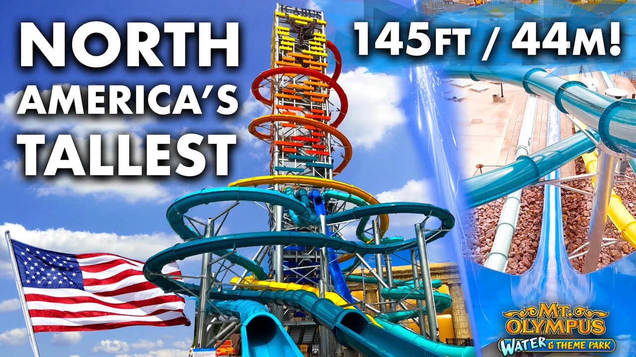 TALLEST WATER SLIDE TOWER in NORTH AMERICA! | Rise of Icarus - Mt ...