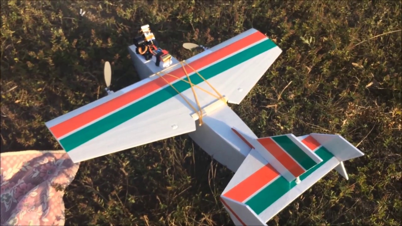 RC Twin motor cargo plane with a gimbal - YouTube