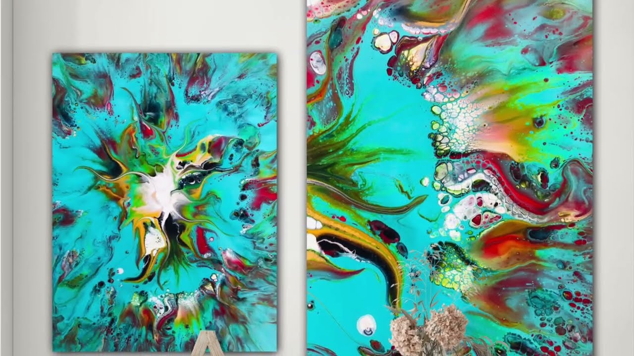 Terrific Turquoise | Super stunning puddle pour ~ colour filled paint ...