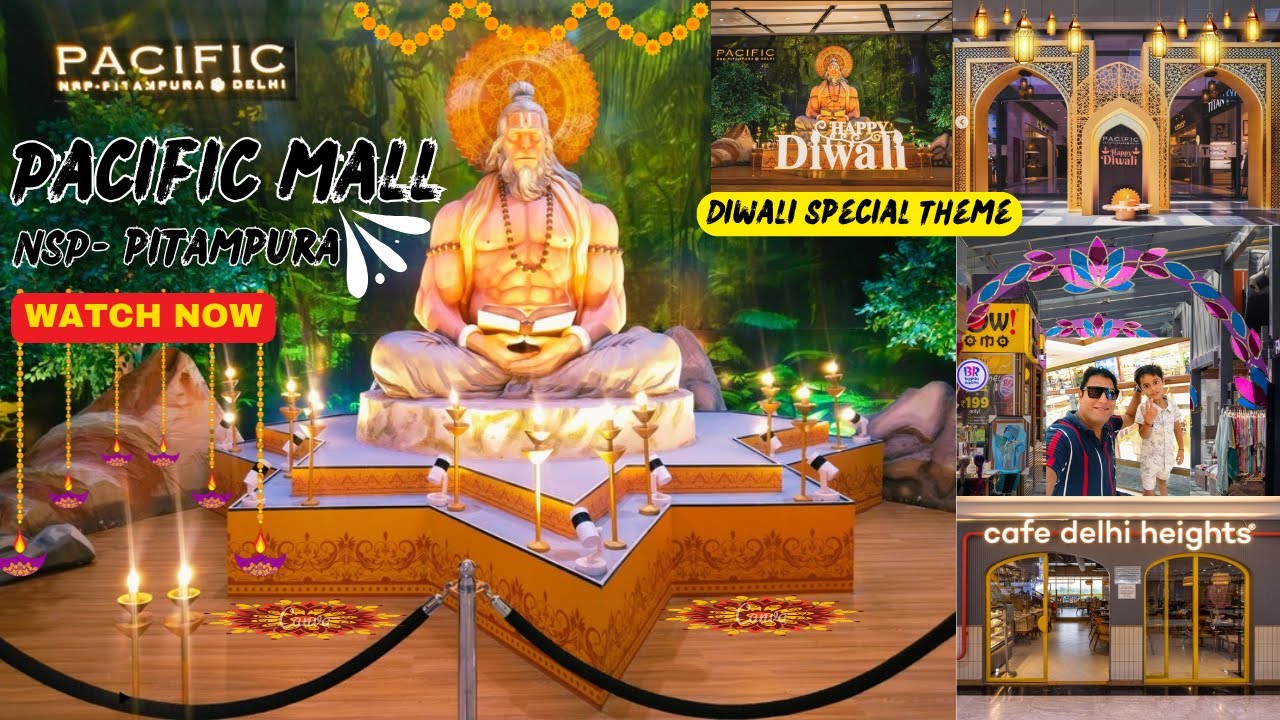 Pacific Mall NSP। Diwali Special Theme😍। Walk Street । Food Court ...