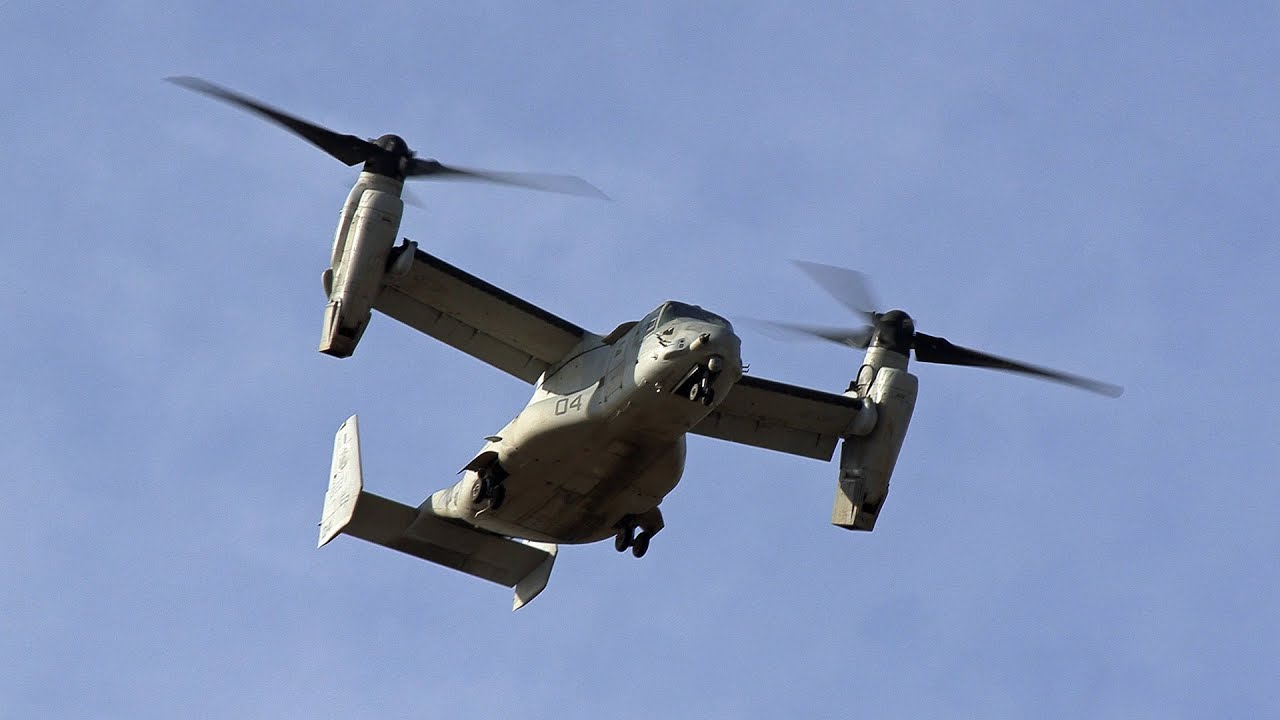 MV-22 Osprey VMM-265 Dragons - 厚木基地 2018年2月20日 - YouTube