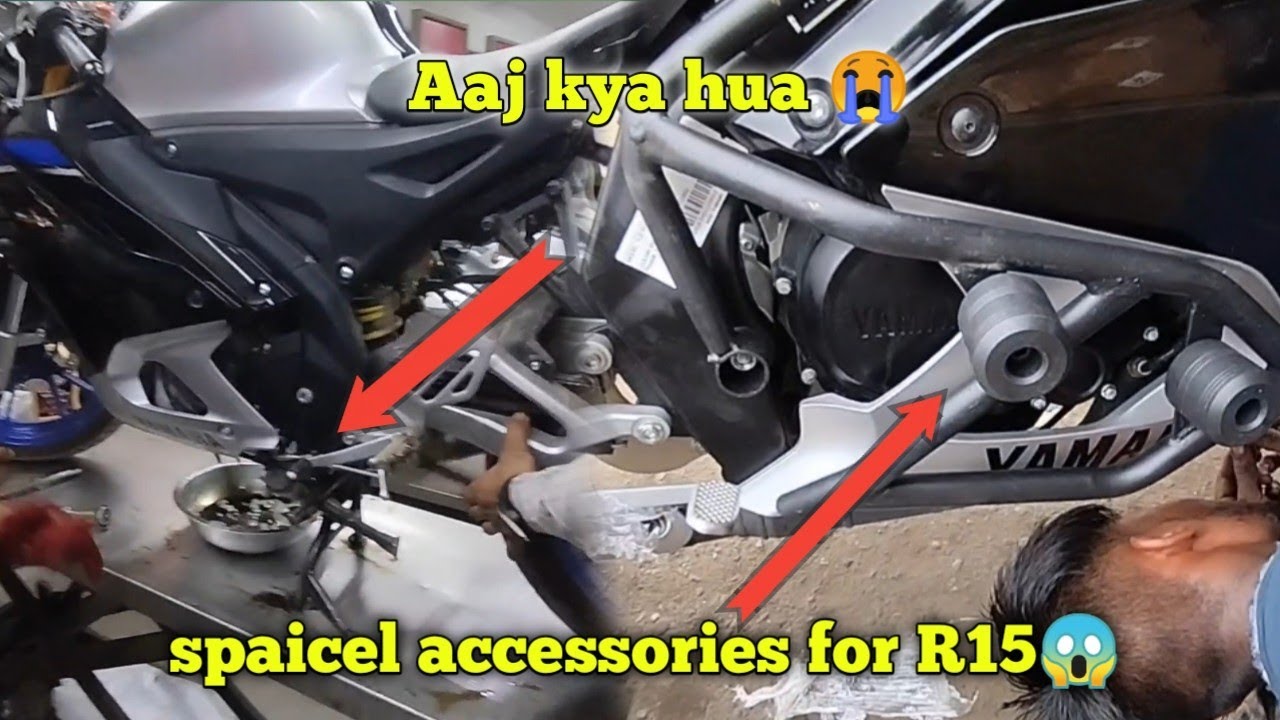 R15 M bike modification 🥵 || new crash guard R15 || finally service ...