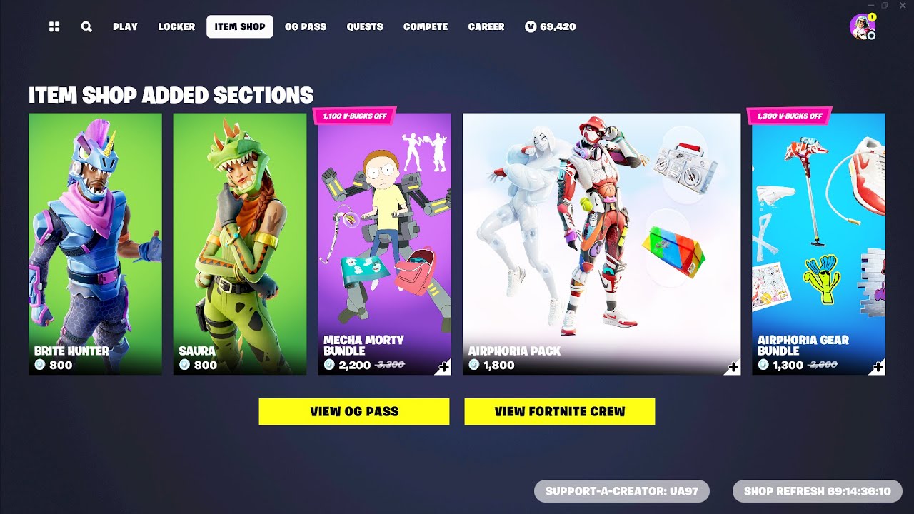 Fortnite OG UPDATE Returning & Added Item Shop Sections! - YouTube