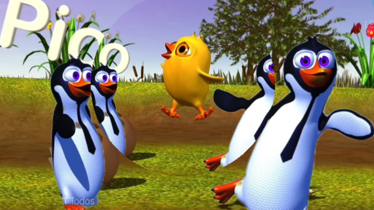 El Pollito Pio Junto con Pinguino en Diferentes Efectos Coloridos - YouTube