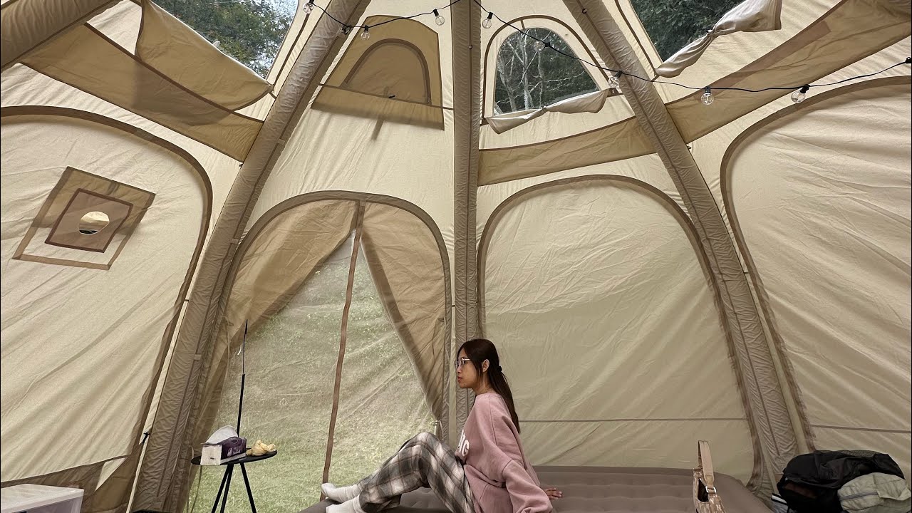 First camping in Taiwan , panoramic tent - YouTube