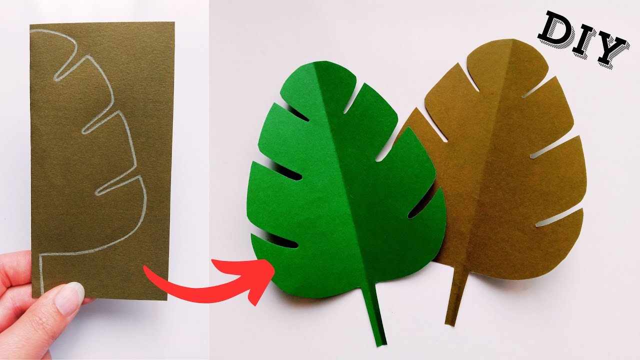Paper Tropical Leaf | How To Make Tropical Leaf | Paper Leaves Cutting ...