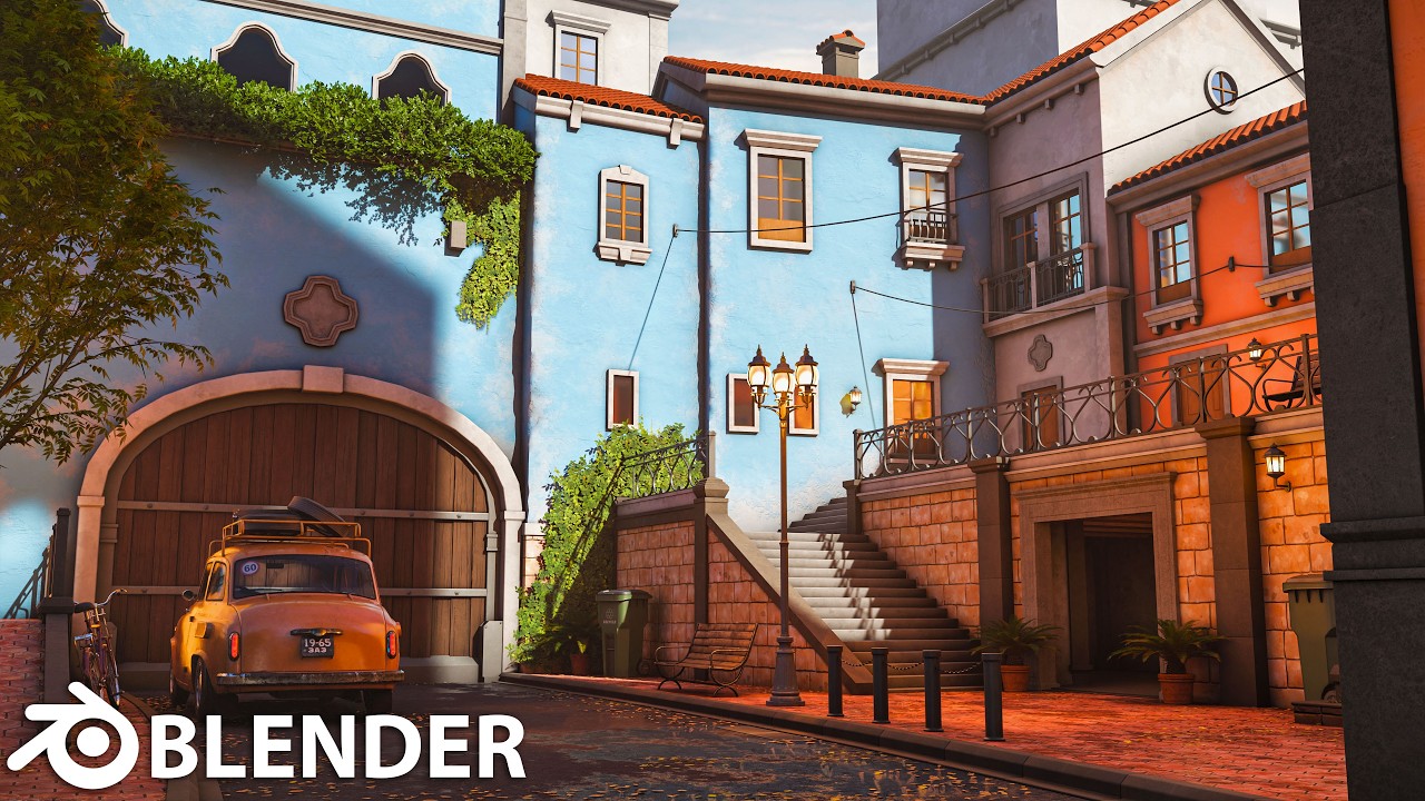 Make an Stylize Town in Blender - Timelapse - YouTube