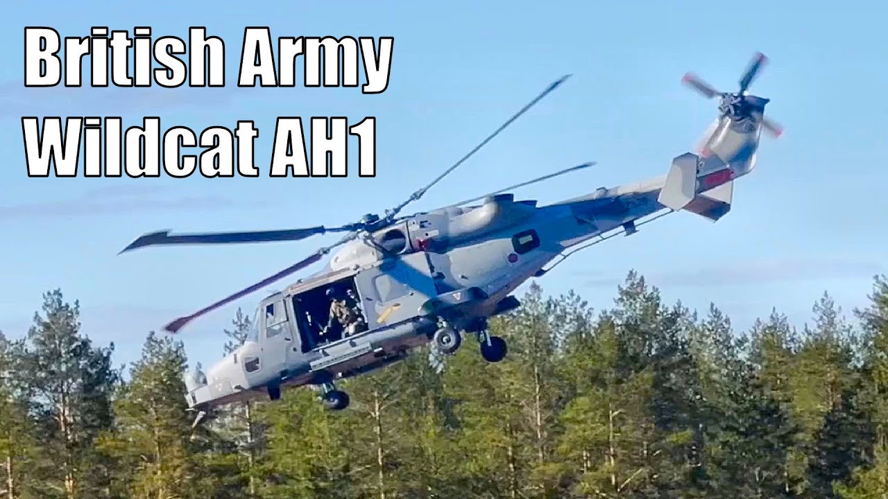 Wildcat AH1 Helicopter British Army - Landing And Takeoff at Jämijärvi ...