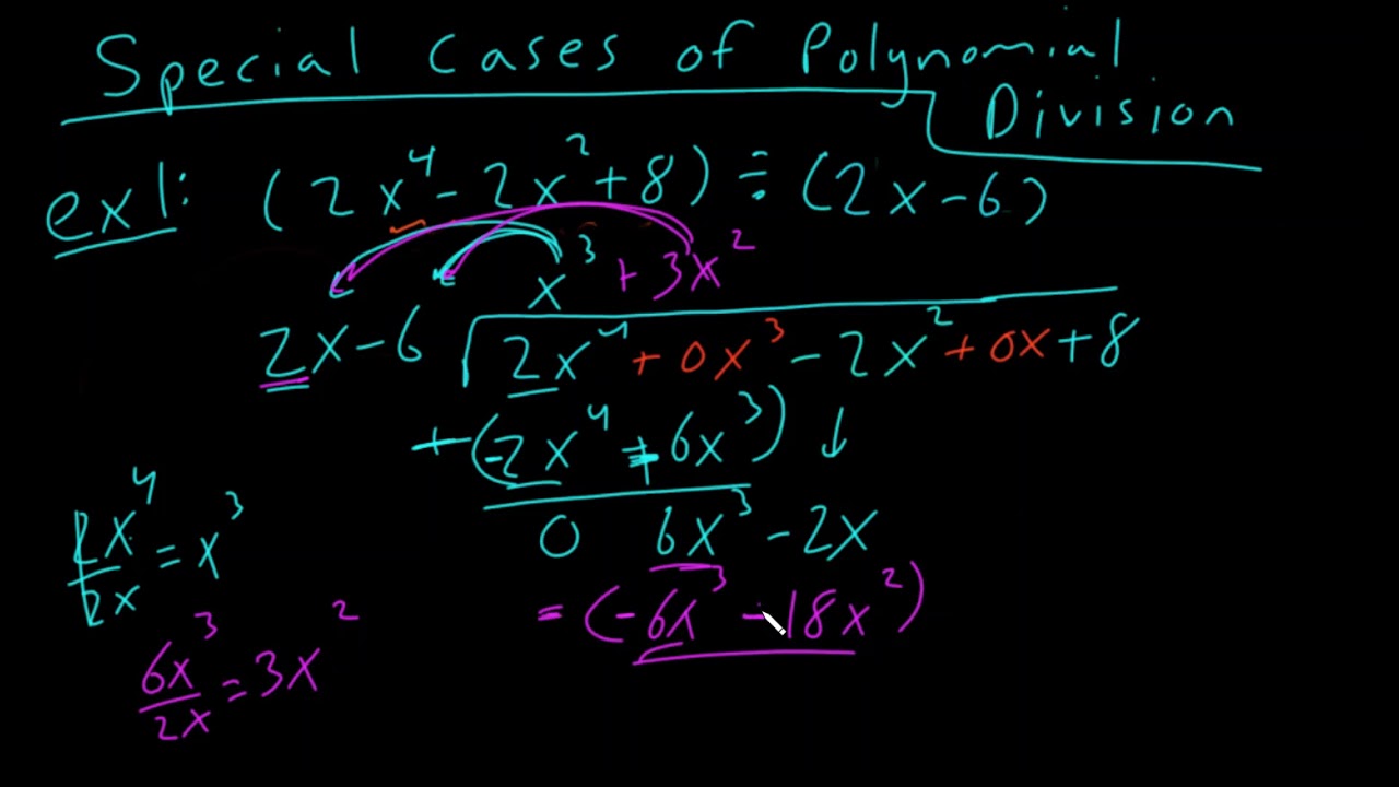 Algebra 2 4 5 Special Cases of Polynomial Division - YouTube