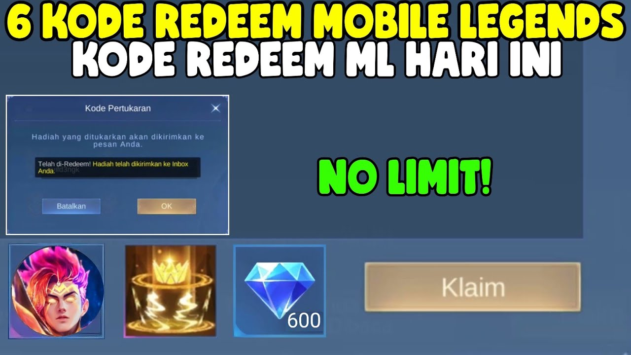 CEPAT AMBIL! 6 KODE REDEEM ML TERBARU KODE REDEEM MOBILE LEGENDS KODE ...