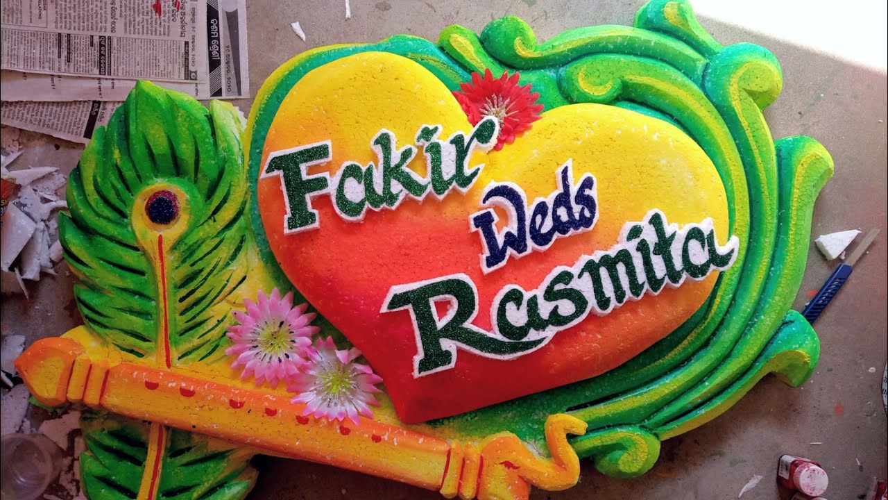 Thermocol Design For Wedding // Dil Shape Design @amrojart4290 - YouTube