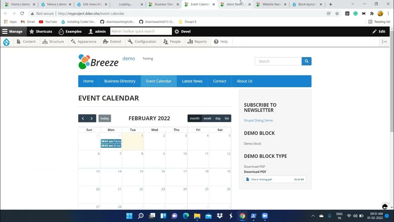 Menus Explained Modify Main Menu Drupal 9 Beginner Youtube