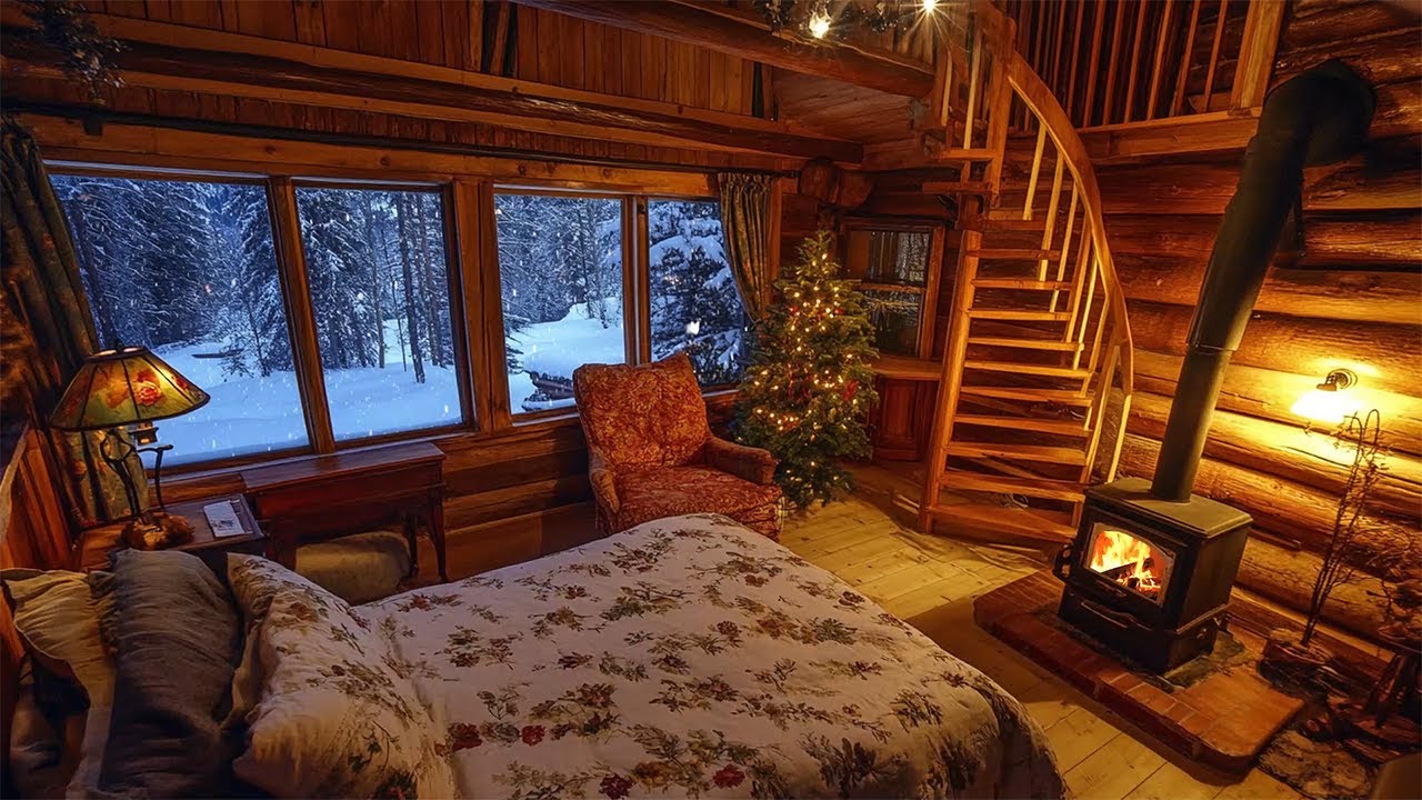 Serene Winter Hideaway | Cozy Fire Sounds & Gentle Snowfall for ...