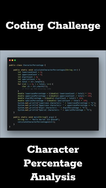 🧩💻 Coding Challenge: Character Percentage Analysis 🔍🧩 - YouTube