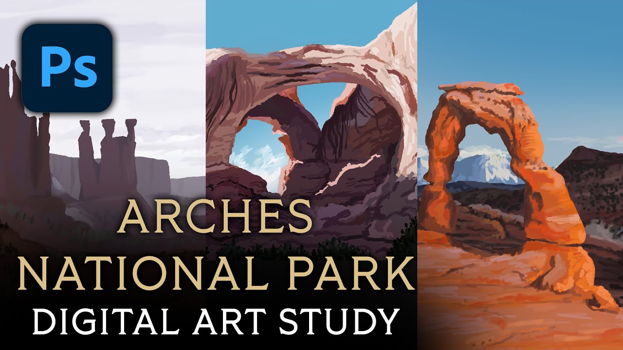 Arches Lanscape Studies - Digital Painting Process - Photoshop Art ...