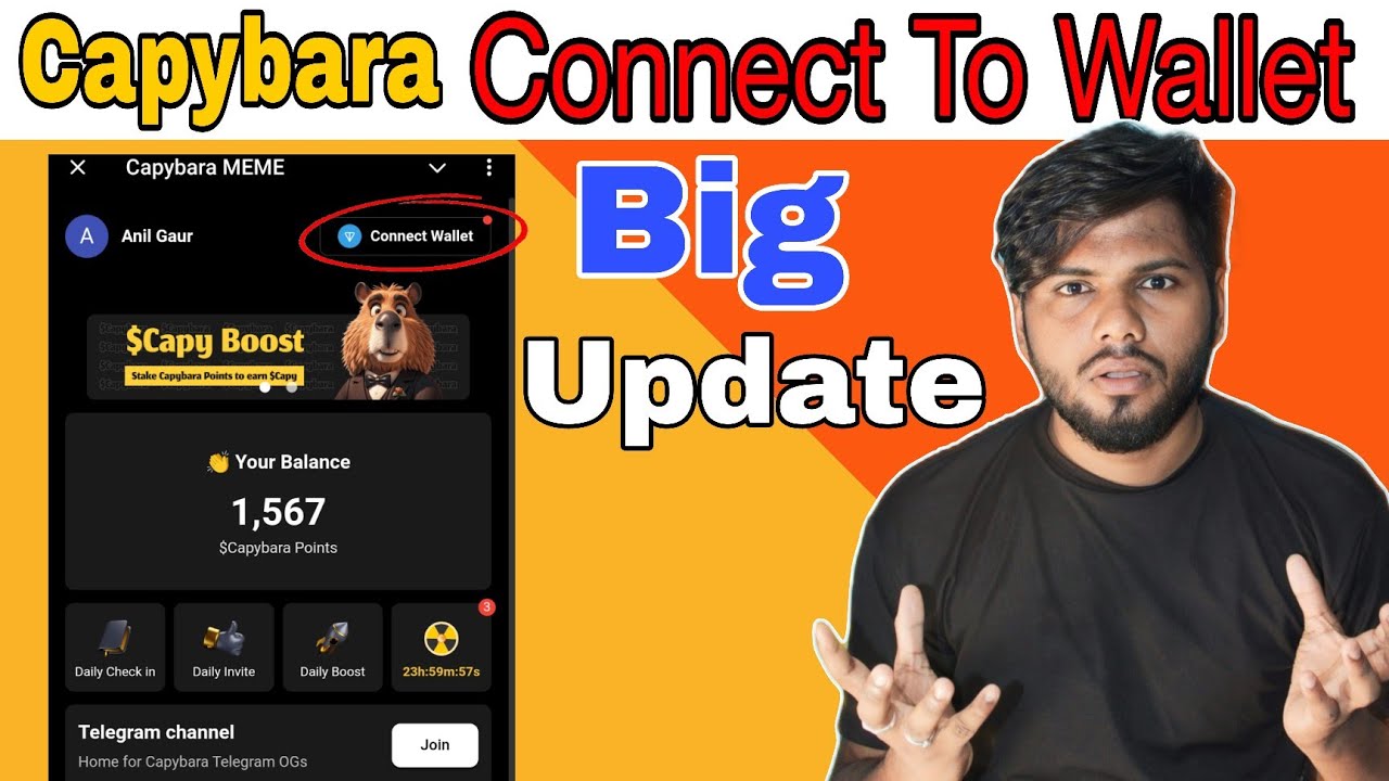 Capybara Wallet Connect Option Enabl | Capybara airdrop listing date ...