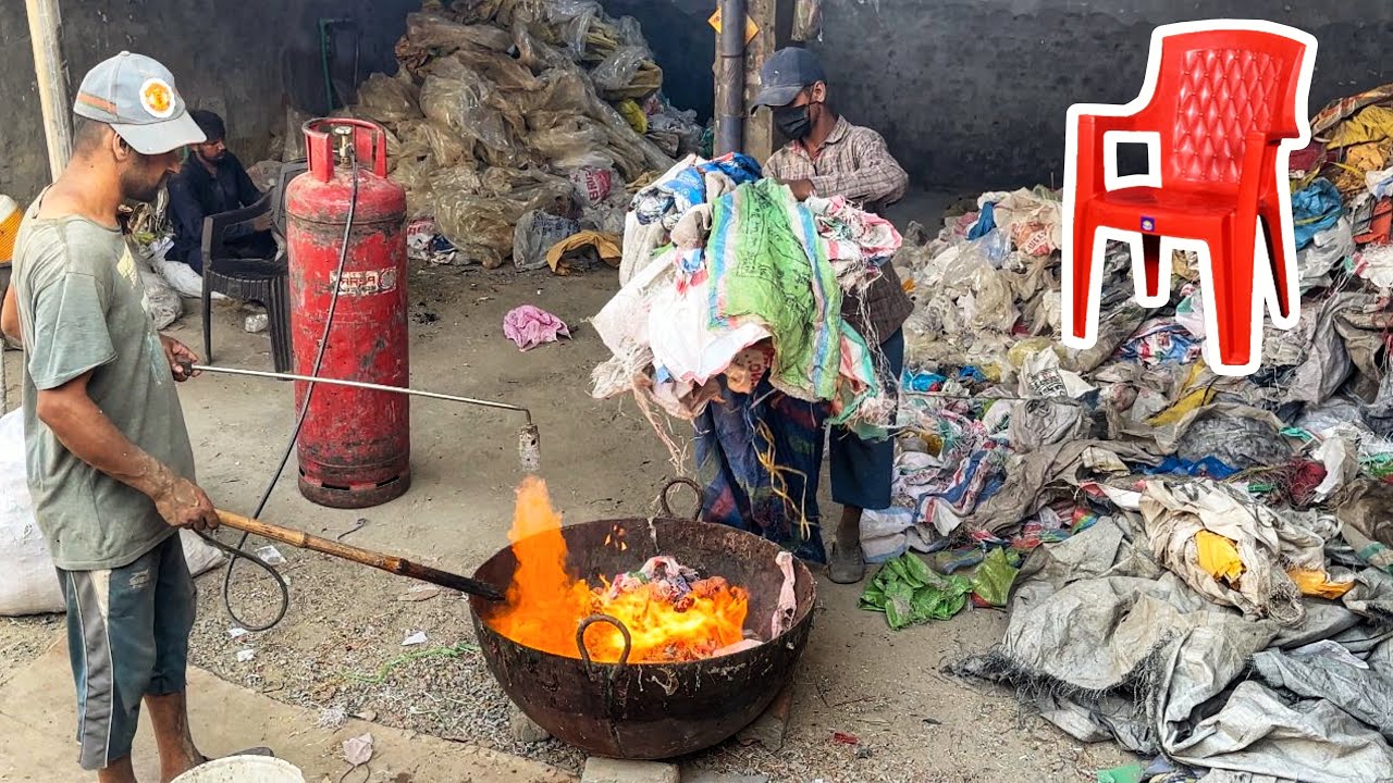 Plastic Chairs are Making from Waste polythene Plastic bags | Mass ...