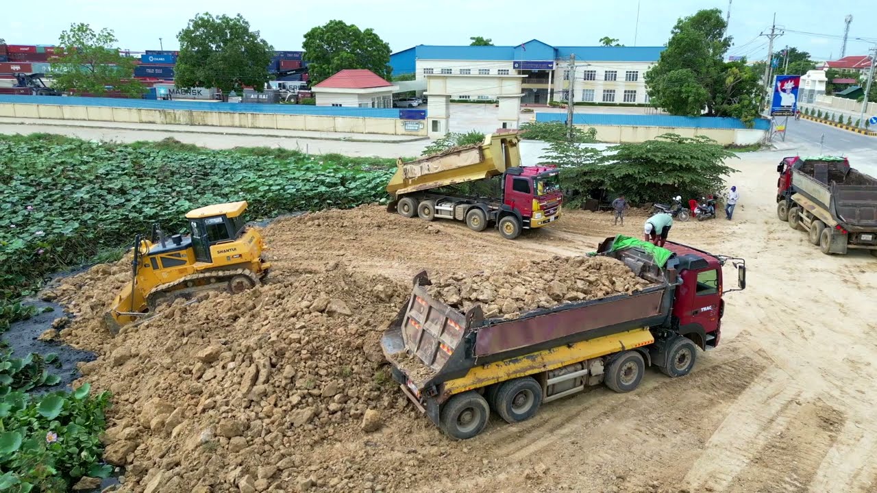 Part 3 - Turning a Big Lake Into Construction By Shantui DH17-B2 ...