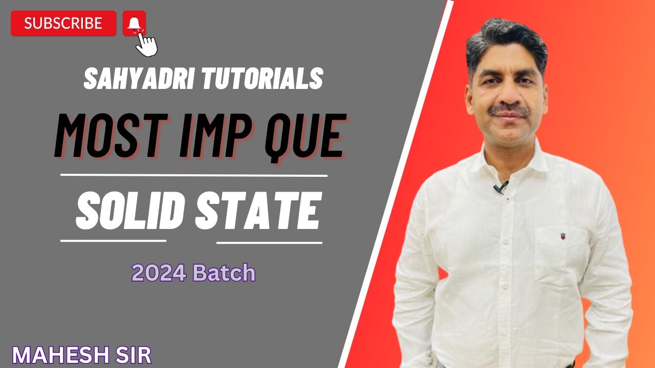 IMP Questions Solid State | Sahyadri Tutorials | - YouTube