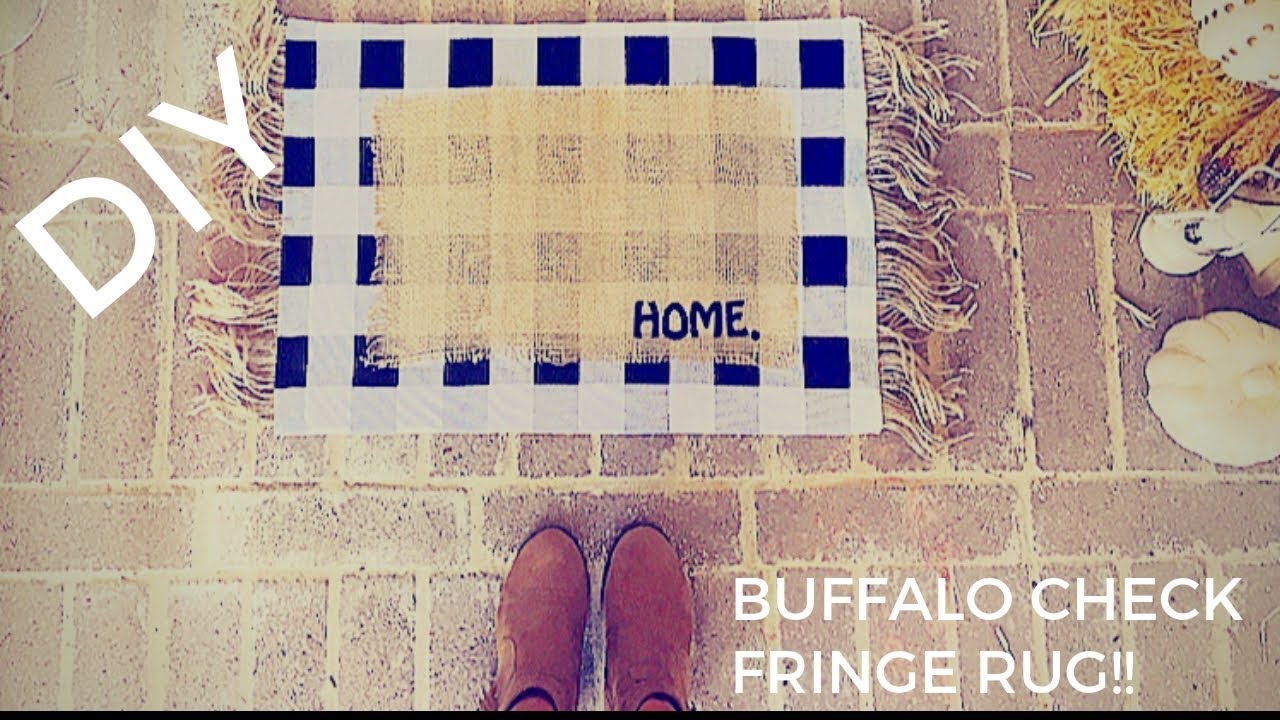 DIY | Buffalo Check Fringe Rug | 2018 - YouTube