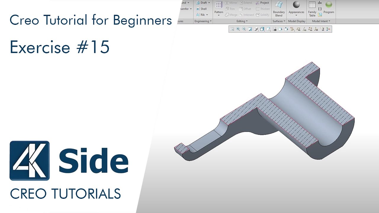 Basic 3D Modeling Exercise for Beginners in Creo - Exercise #15 | Creo ...