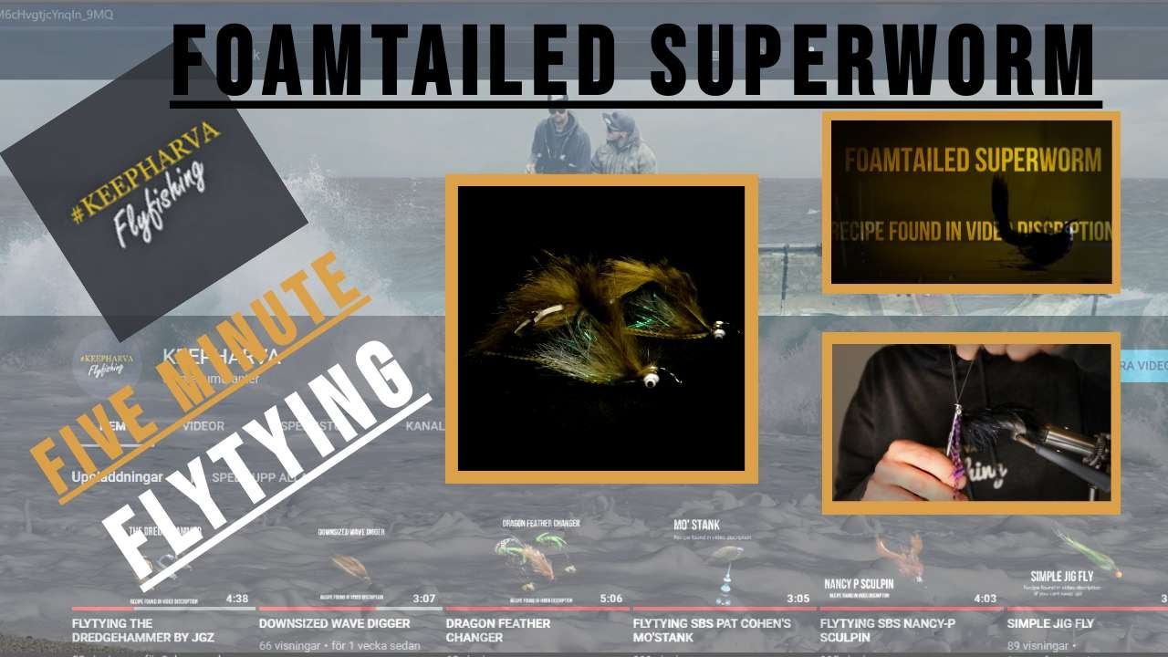Pat Ehlers FOAMTAILED SUPERWORM. Five minute Flytying tutorial. - YouTube