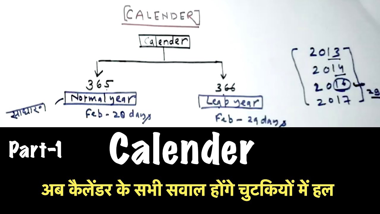 Part-1 how to solve calender problems #supertet #uptet #uplekhpal #upsi ...