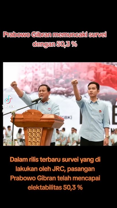 Prabowo Gibran memimpin survei dengan elektabilitas 50,3 % dalam rilis terbaru JRC - YouTube