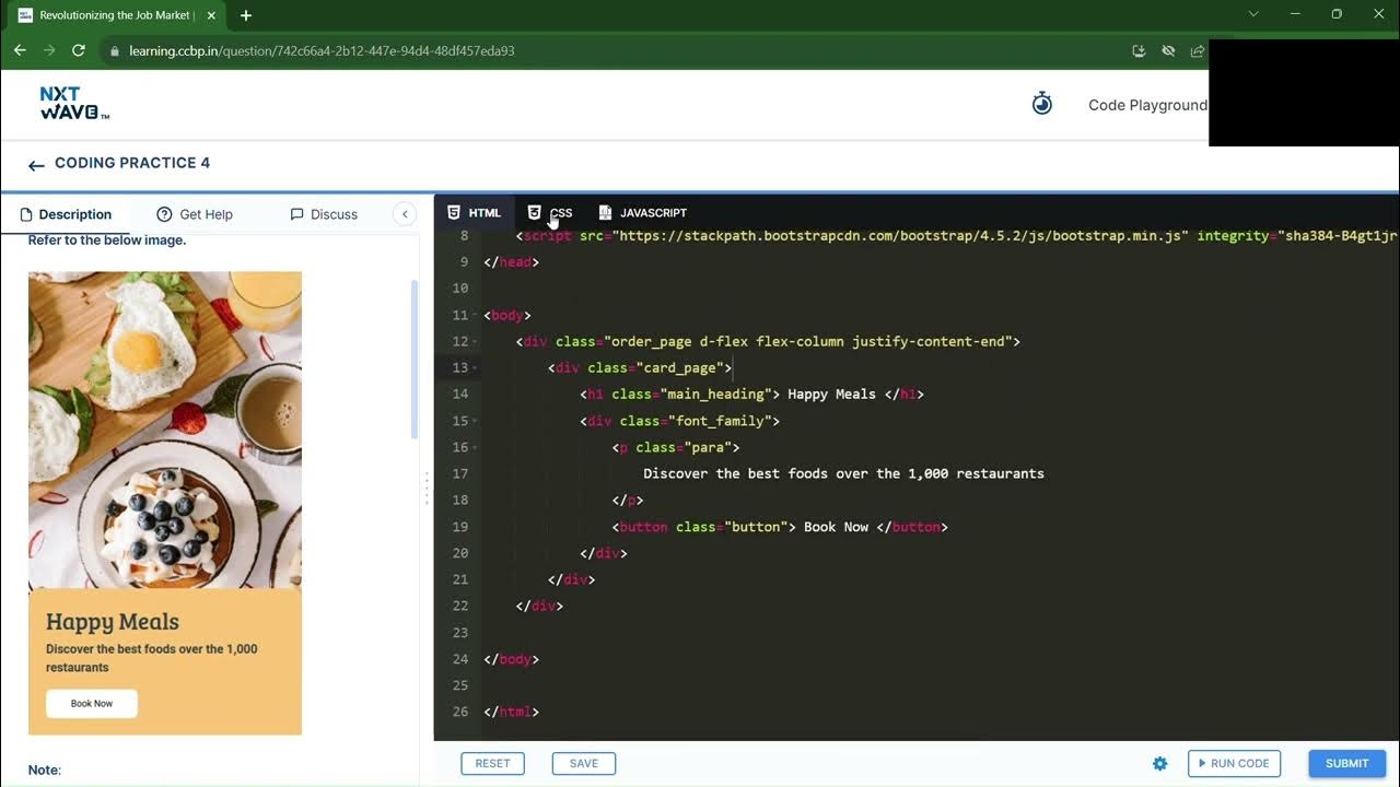 Food Order Page Bootstrap Coding Practice 4 Nxtwave Ccbp 4 O Youtube