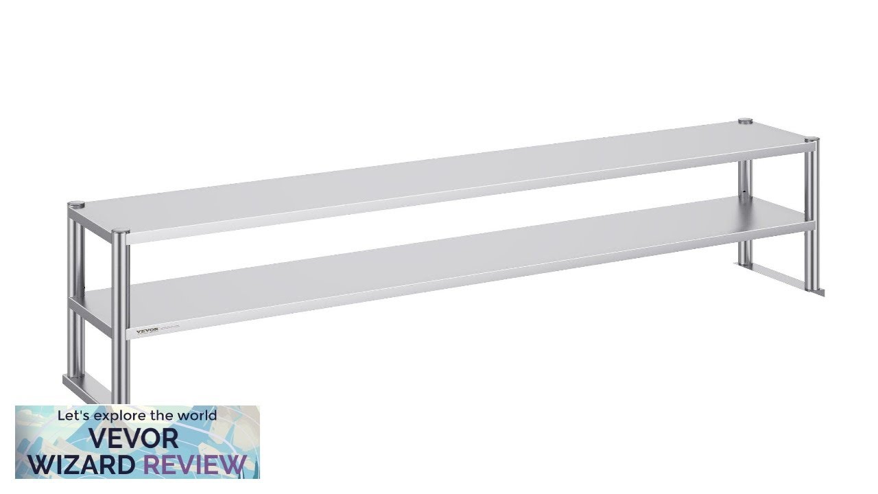 VEVOR Double Overshelf Double Tier Stainless Steel Overshelf 12 x 72 ...